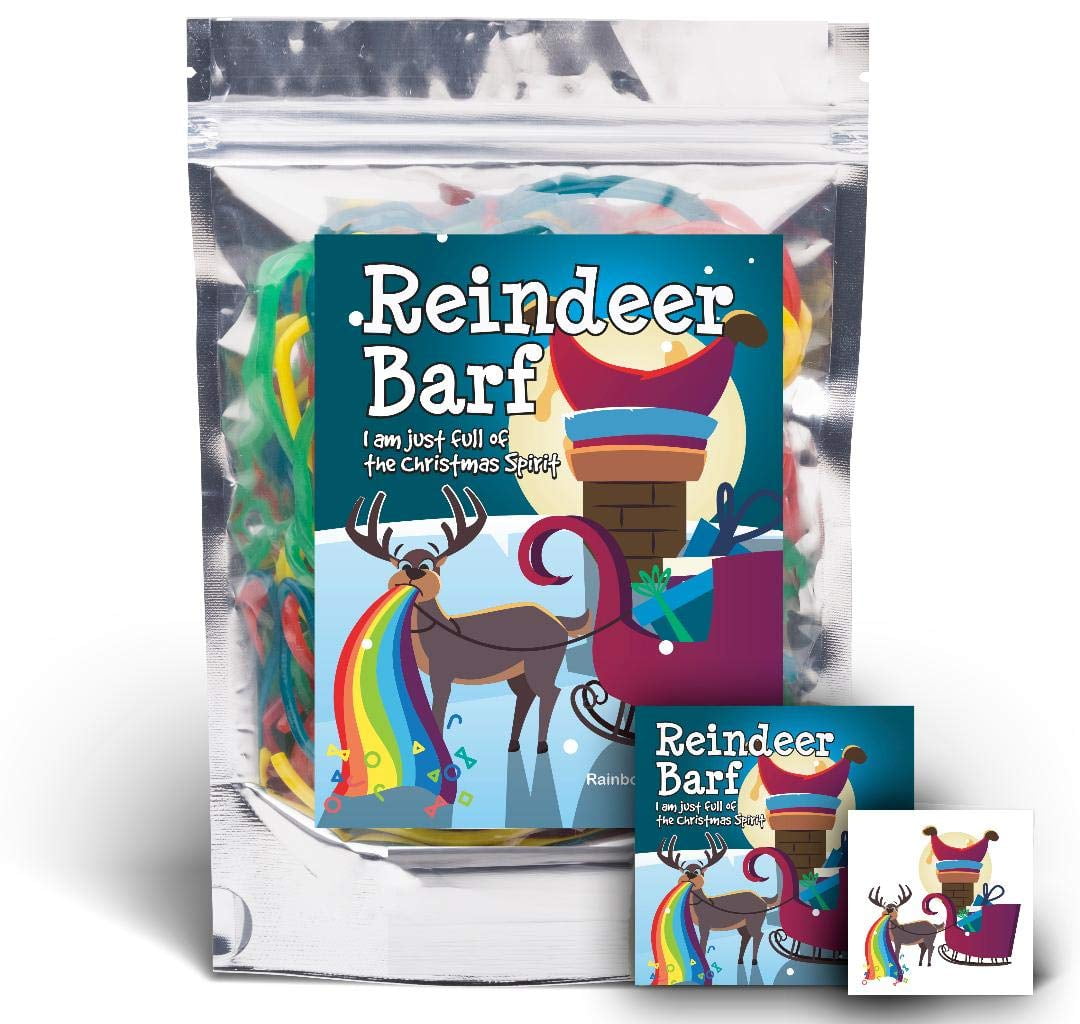 Reindeer Barf Rainbow Lace Licorice Funny Unique Christmas Stocking Stuffer Gag Candy Gift for ...