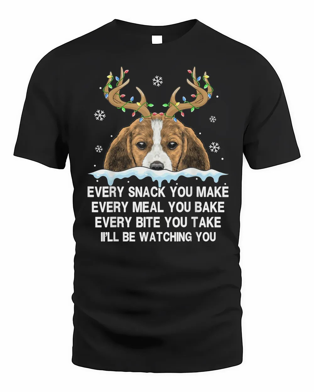 Reindeer Beagle Every Snack You Make Light Snow Shirt - Walmart.com