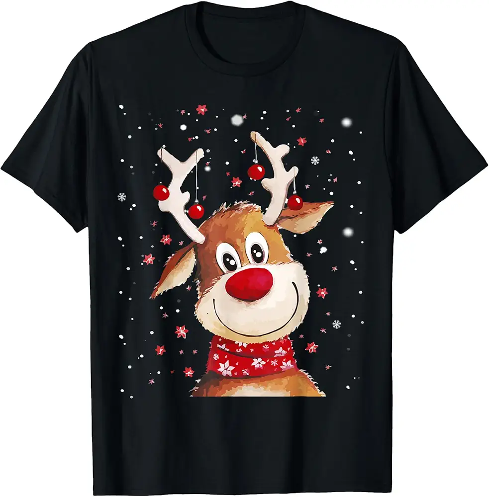 Reindeer Christmas Gift Ideas Festive Holiday Winter Graphic Unisex T ...