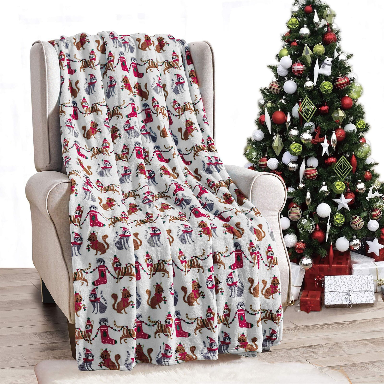 Reindeer Christmas Throw Blanket - Soft and Warm Sherpa Christmas ...
