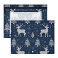 Reindeer Christmas Trees Elegant Knit Pattern 3-Ring Binder Pocket with ...
