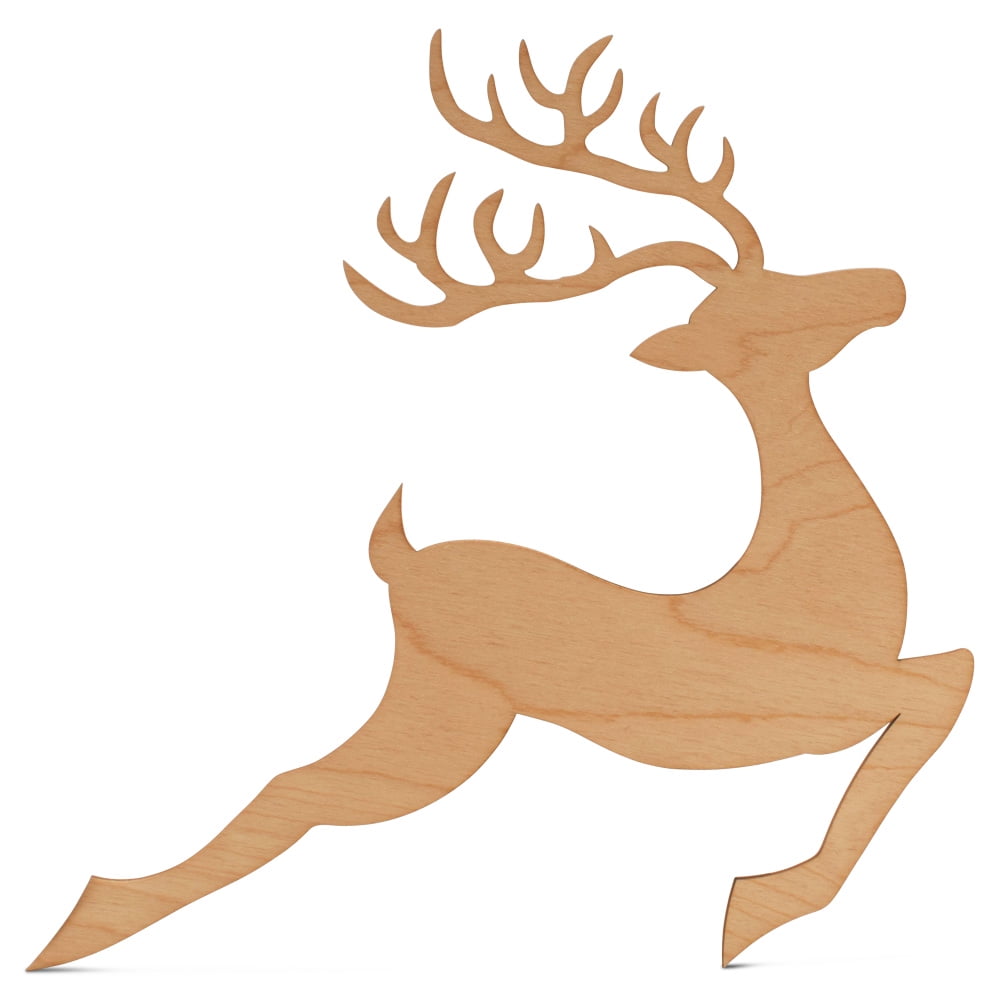 Reindeer Cutout 10 inch, Pack of 10 Unfinished Christmas Wood Cutouts ...