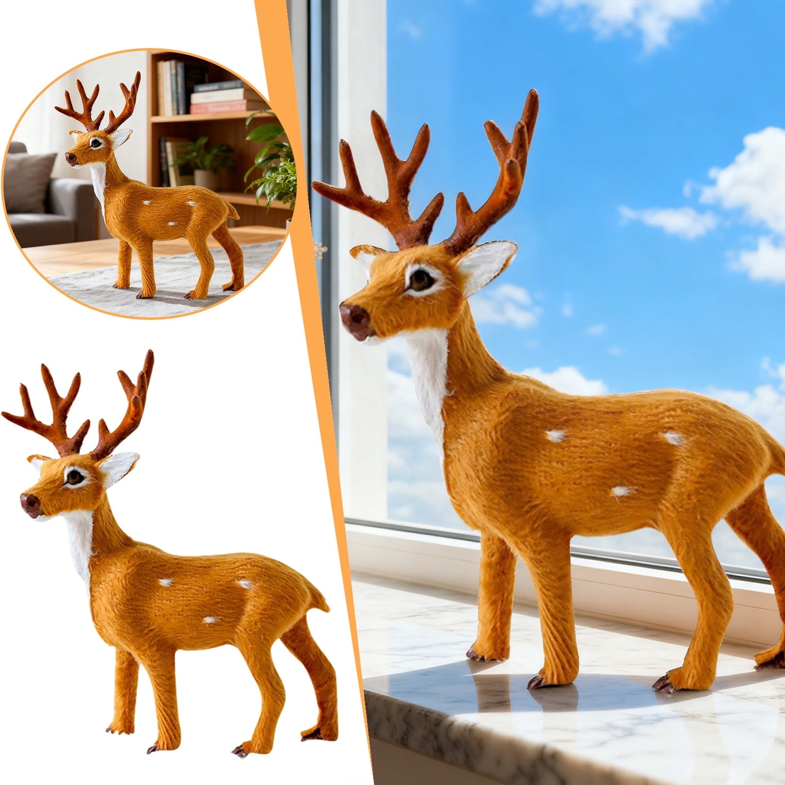Reindeer Decor Indoor Christmas Reindeer Decor Bookshelf Desk Tabletop ...