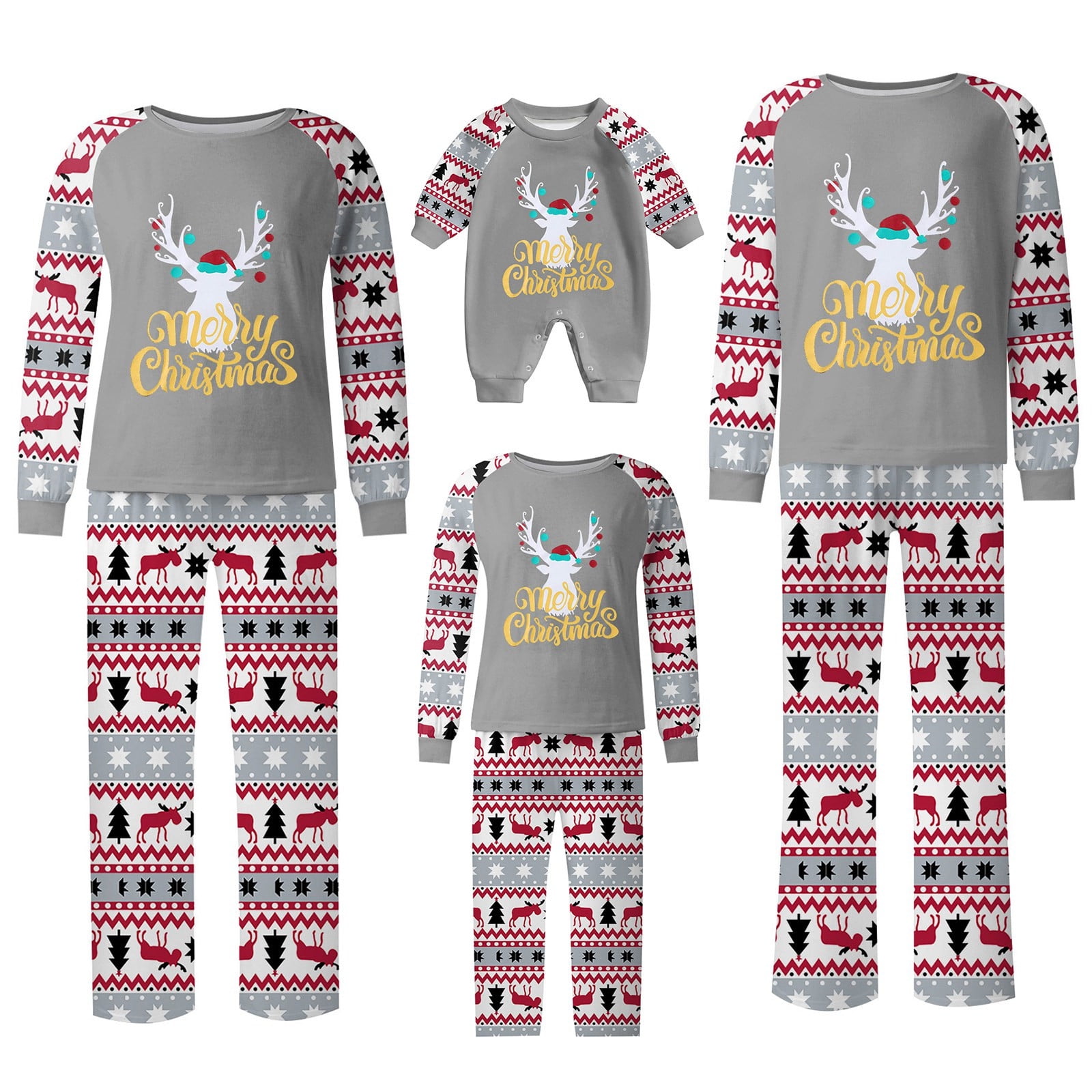 Reindeer Family Matching Pajamas, Matching Family Outfits Comfy ...