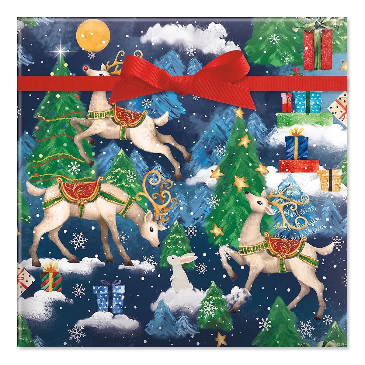 Premium Current's Big Reindeer Fantasy Jumbo Rolled Gift Wrap - Giant ...