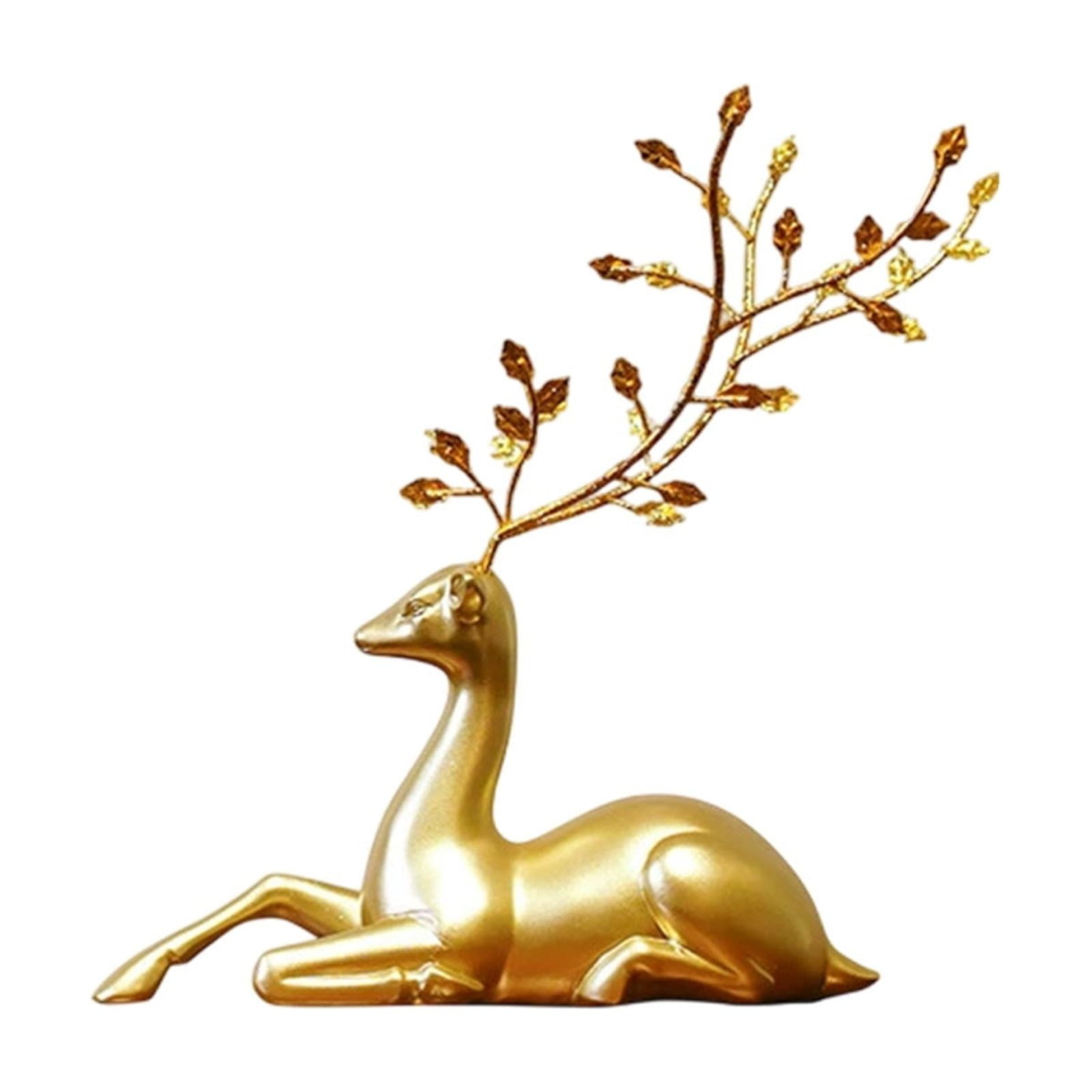 Reindeer Figurine Christmas Decor, Lifelike Lying Down Statue for ...