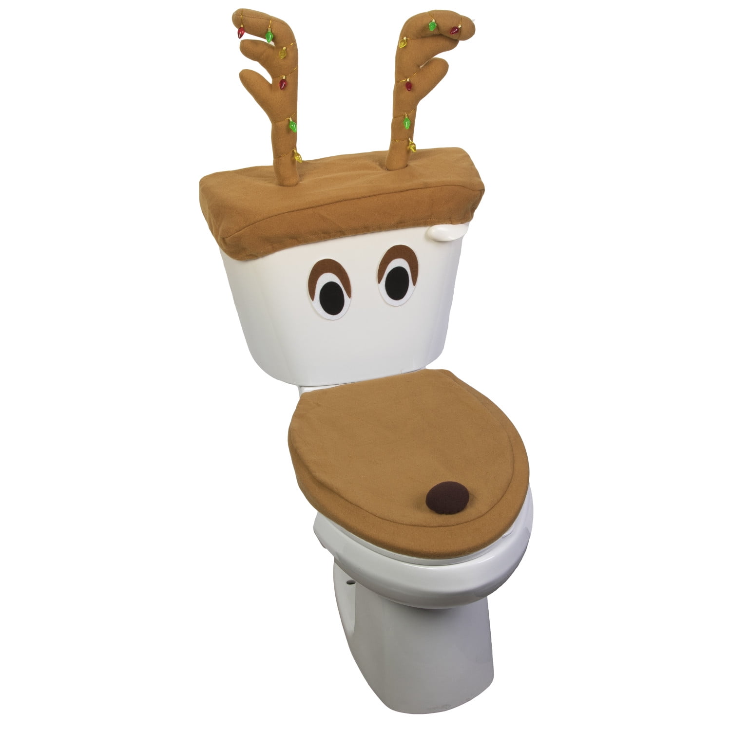 Reindeer Holiday Toilet Cover Tank Lid Antlers Christmas Décor ...