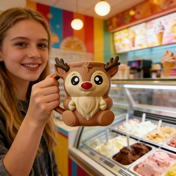 Reindeer Ice Pint Holder, Ice Cream Pint Sleeves Cover, Cute Animal ...