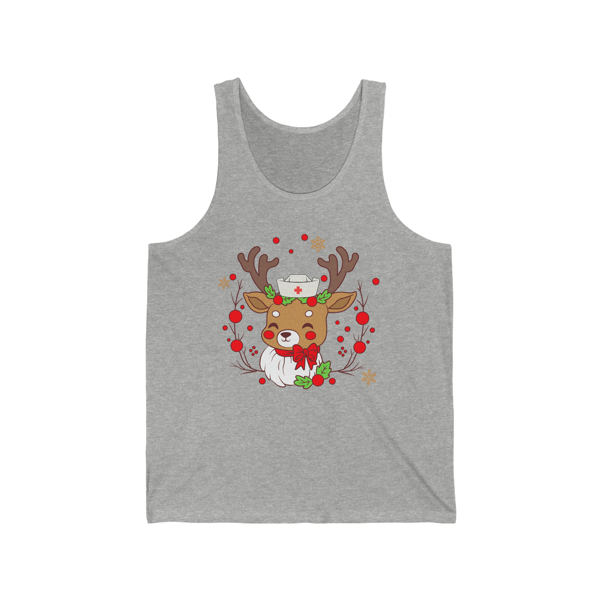 Reindeer Nurse Hat Unisex Jersey Tank, Christmas NICU RN ER Nurse ...