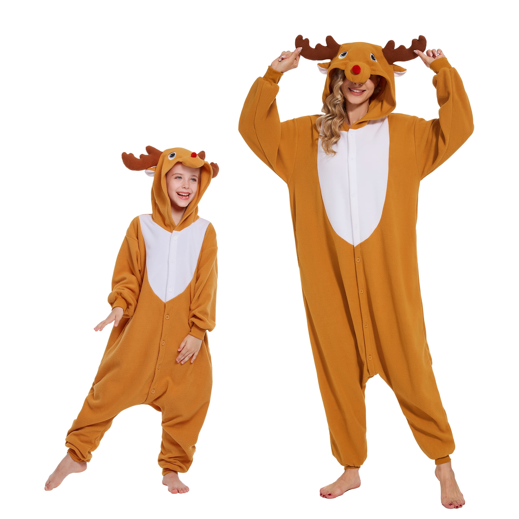Reindeer Onesie Adult CANASOUR Christmas Pajamas Polyester Animal ...