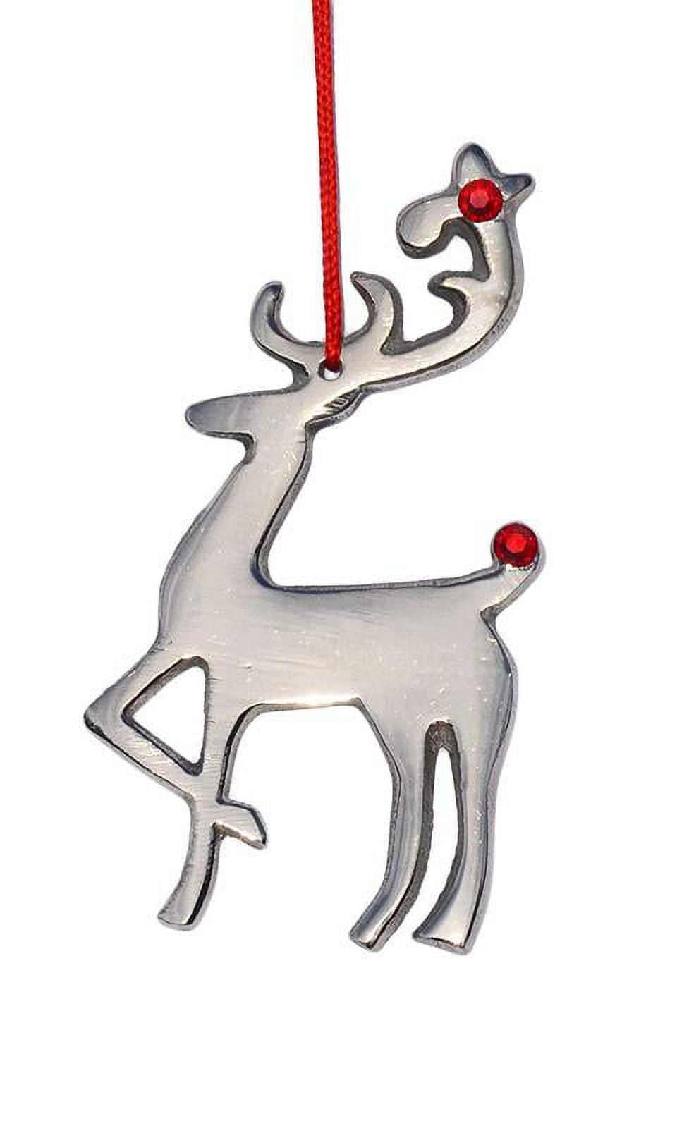 Reindeer Ornaments for Christmas Tree Decorations with Red Ruby Crystal ...