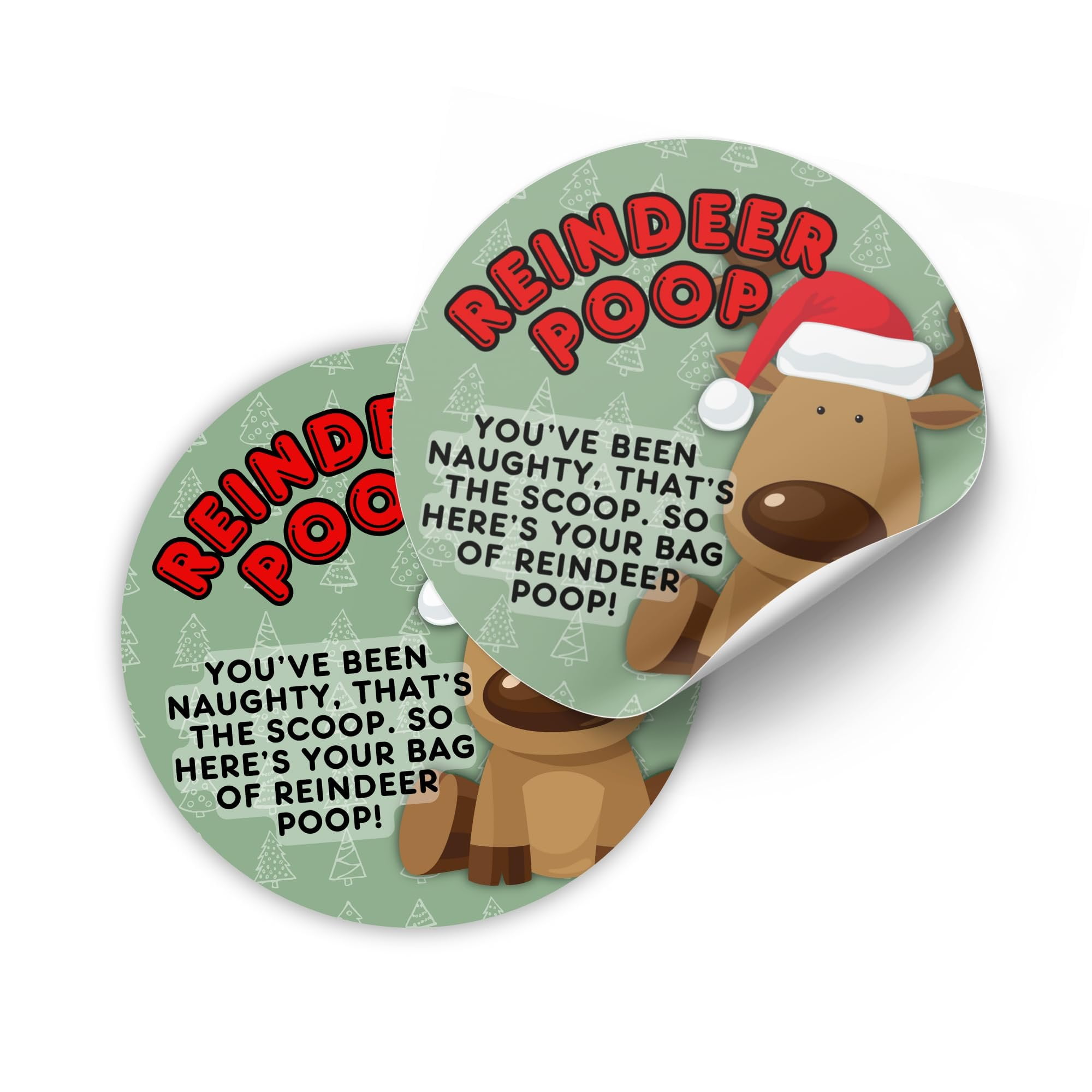 Reindeer Poop Christmas Chocolate Chips in a Bag Gag Gift Sticker ...