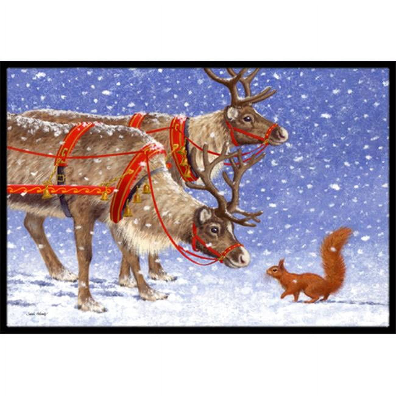 Reindeer & Squirrel Indoor or Outdoor Mat- 18 x 27 - Walmart.com