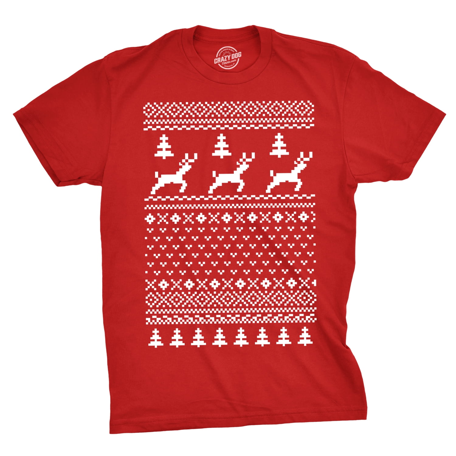 Reindeer Ugly Christmas Sweater T Shirt Funny Holiday Party Vintage ...