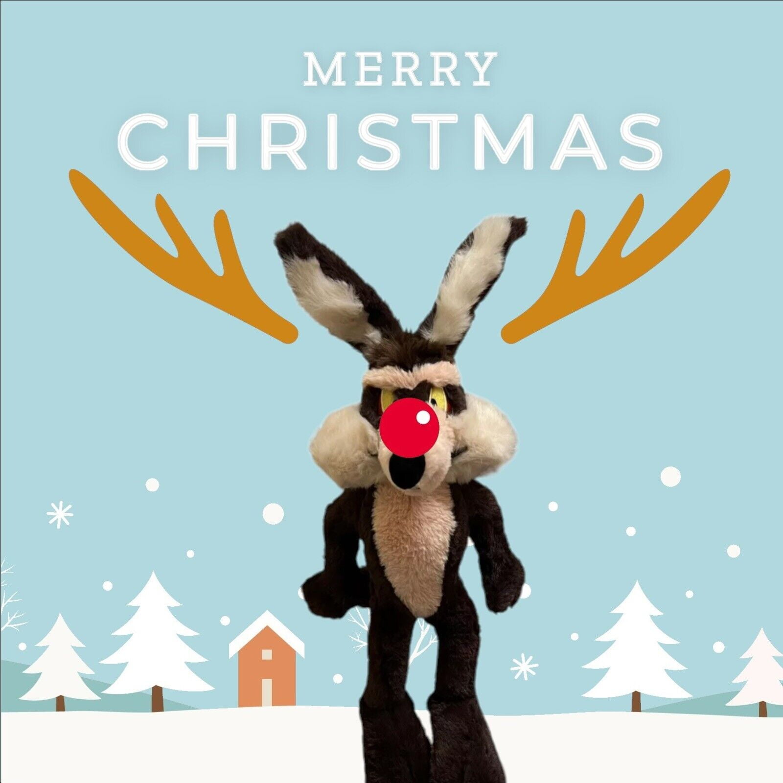 Reindeer WILE E COYOTE 18" High Quality Plush Soft Stuffed Animal Rare ...