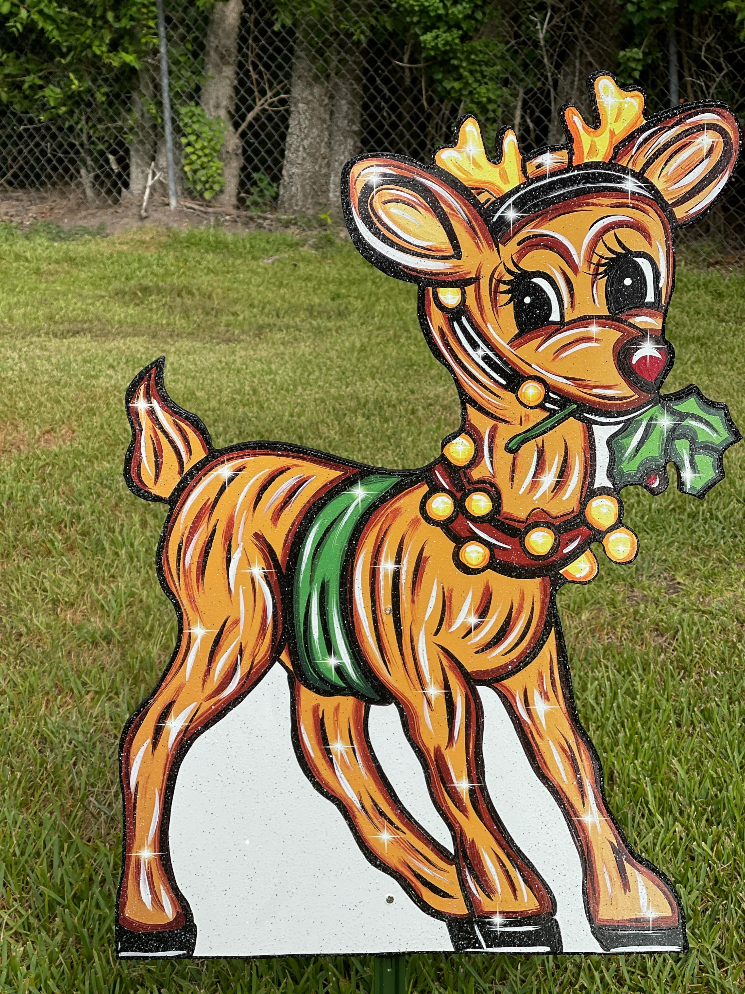 Reindeer with Mistletoe in Mouth Outdoor Decoration - Walmart.com