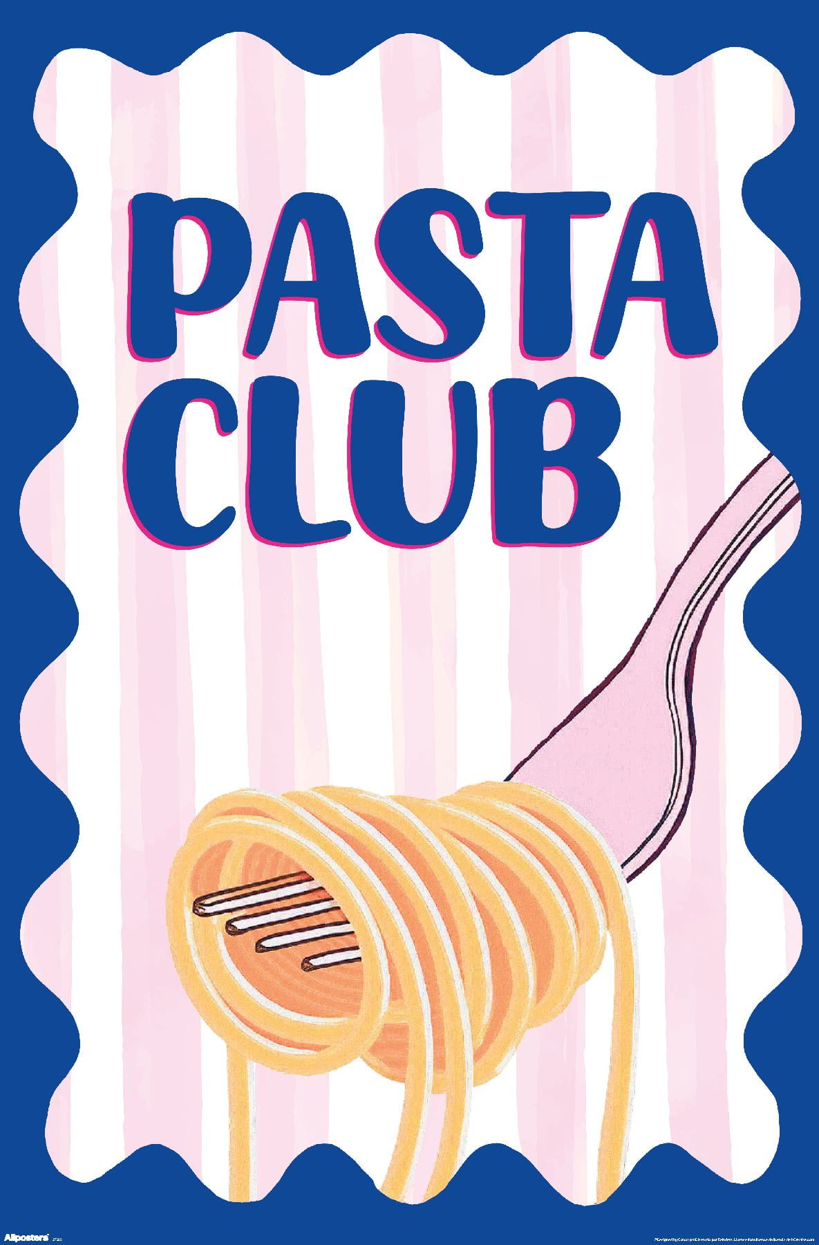 Reinders: Food - Pasta Club in Blue and Pink Wall Poster, 22.375" x 34 ...