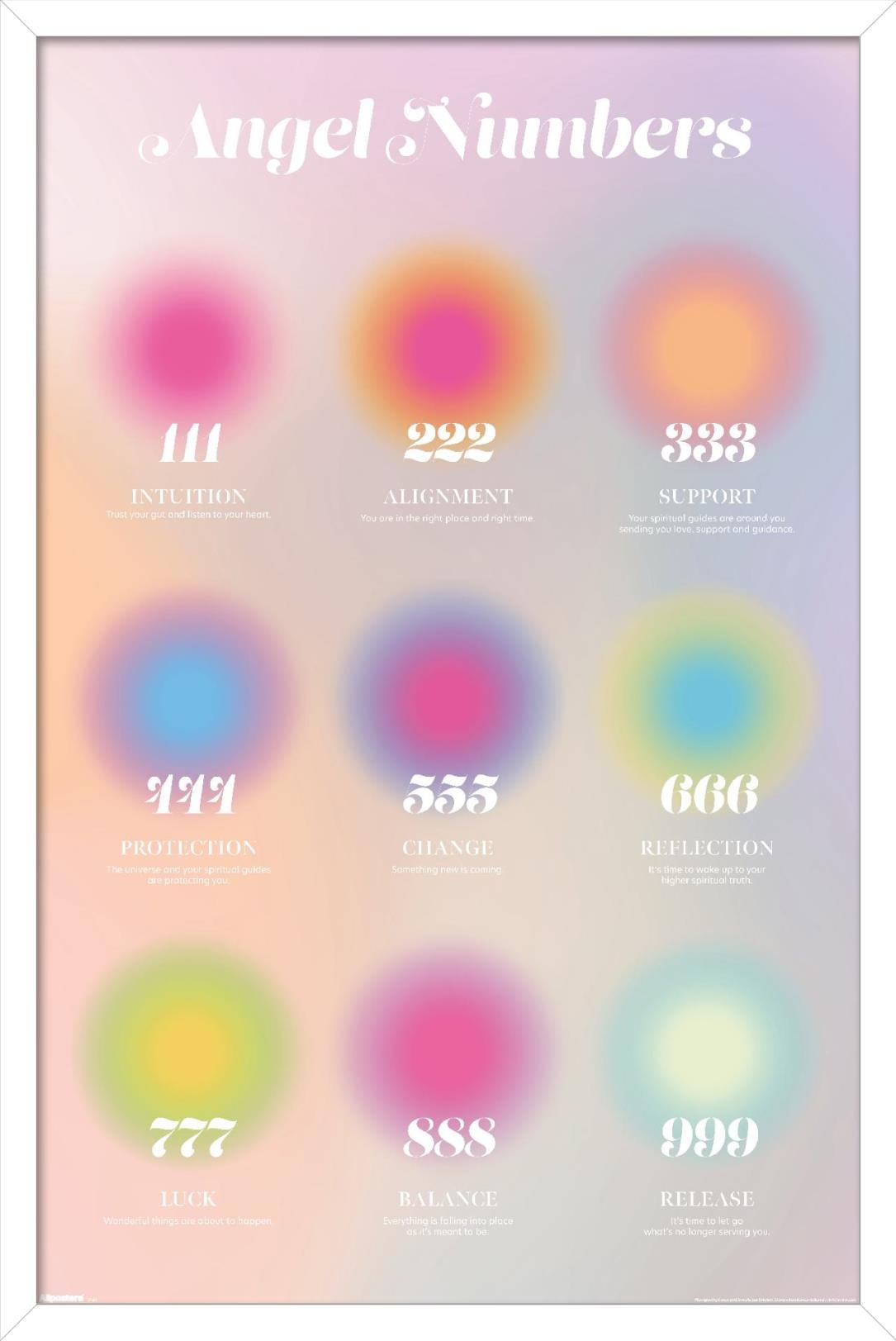 Reinders: Zen - Angel Numbers Wall Poster, 22.375" x 34" Framed ...