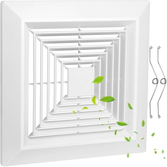 Reinforced 12x12'' Bathroom Exhaust Fan Cover with Sps, ABS Plastic ...