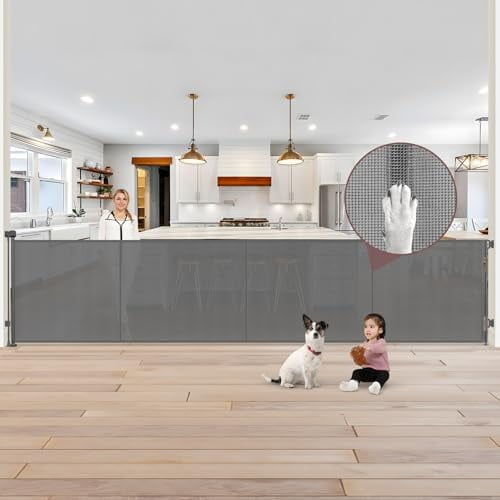 Reinforced 41 Inch Extra Tall Retractable Gate 200" Extra Wide ...