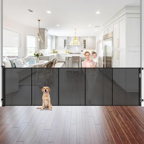 Reinforced 42 Inch Extra Tall Pet Gate with Support Rods, 96" Wide ...