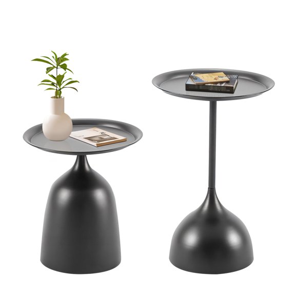 Reinforced Base Black Side Table - Stable Design, Holds 35 lbs for ...