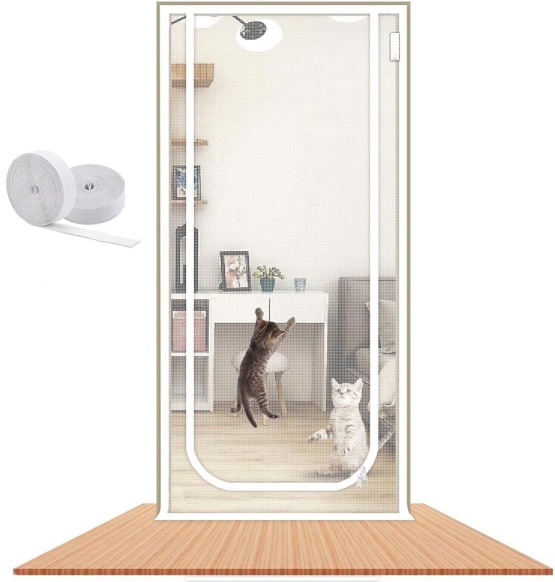Reinforced Cat Screen Door, 32X80” Heavy Duty Pets Proof Screen Door ...