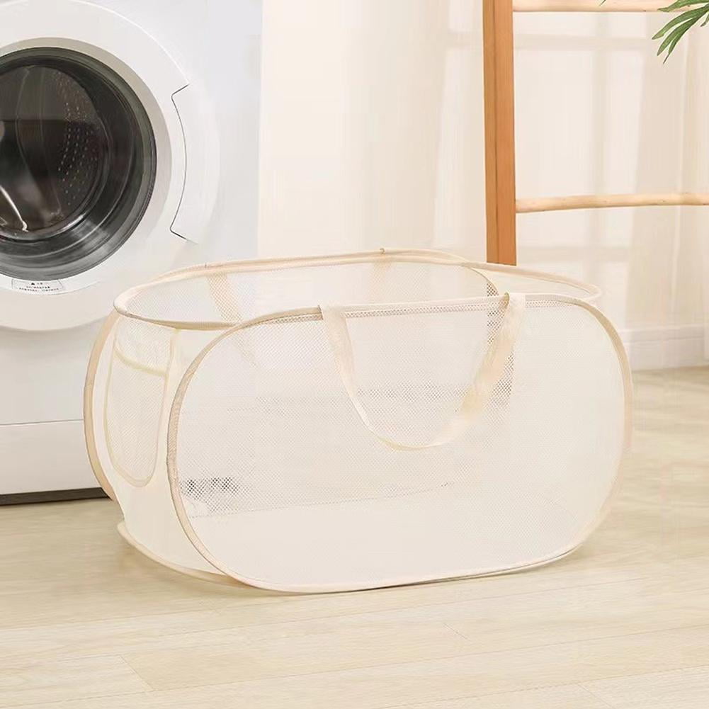 Reinforced Collapsible Laundry Baskets, Mesh Laundry Hamper with ...