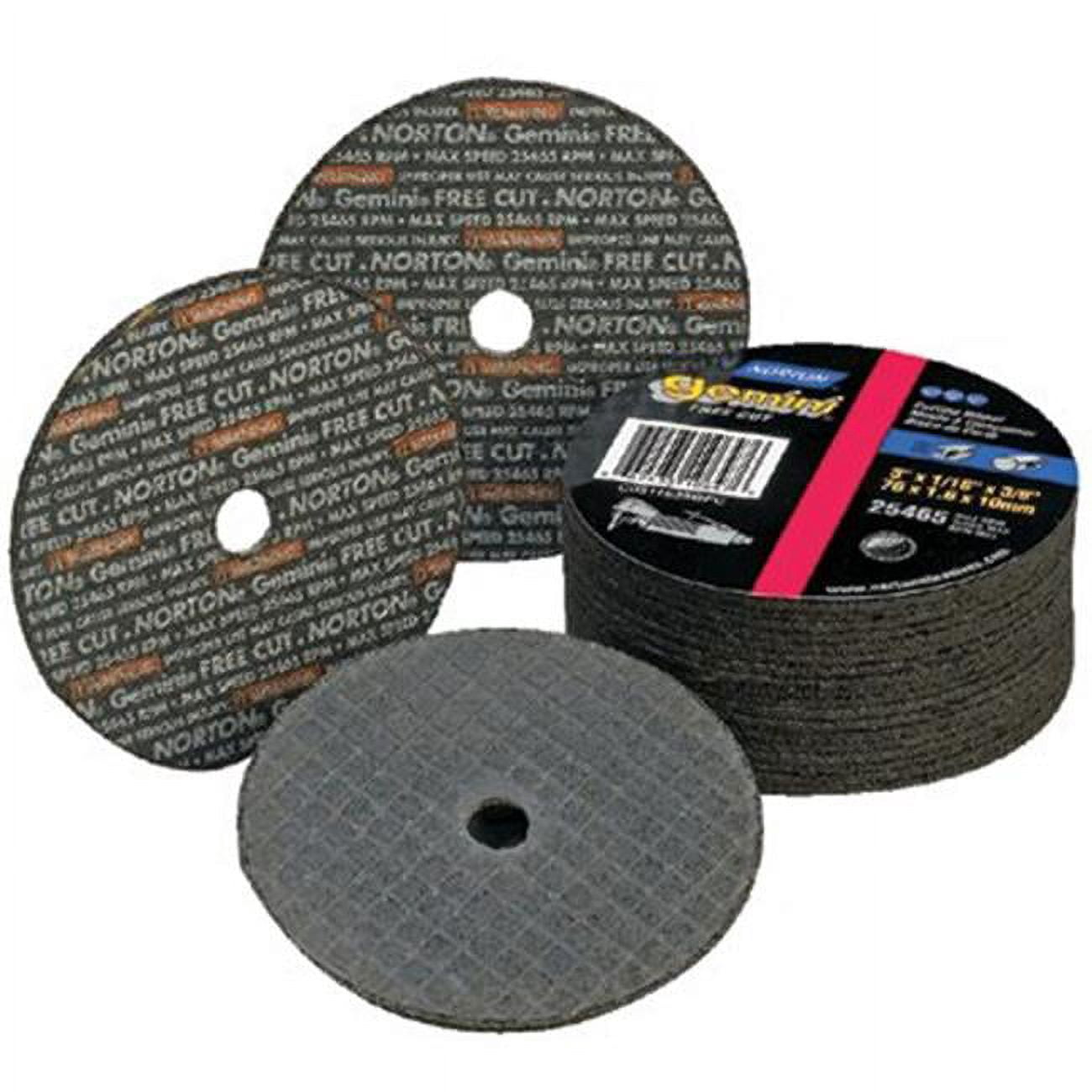 Reinforced Cut-Off Wheel, Type 1, 3 in Dia, 1/16 in Thick, 36 Grit Alum ...