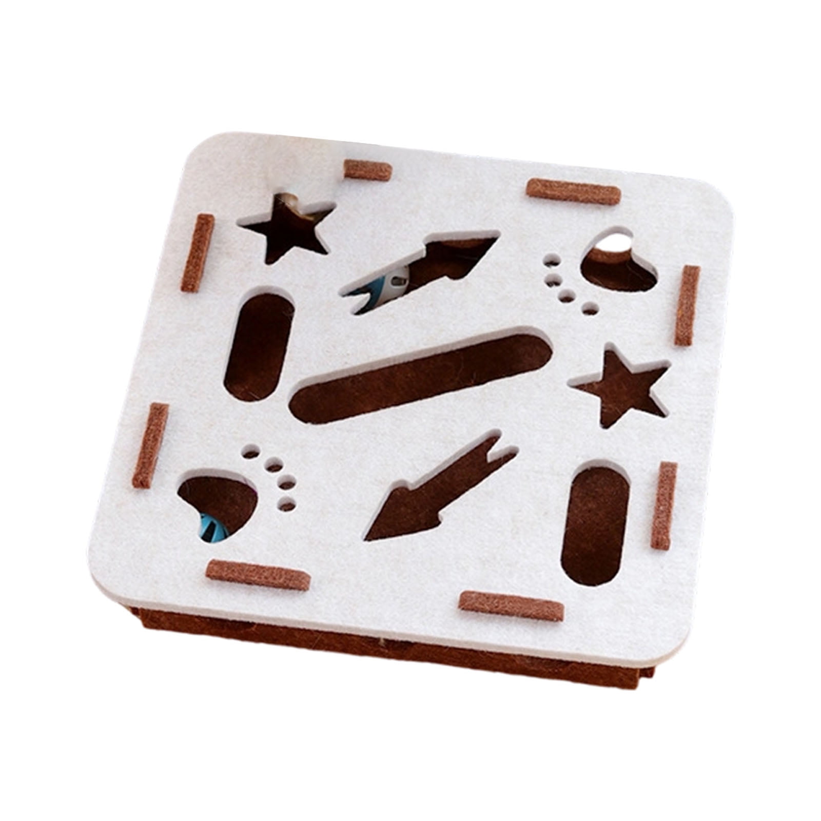Reinforced Felt Cats Enrichment Box Interactive Puzzle Chew Resistant ...