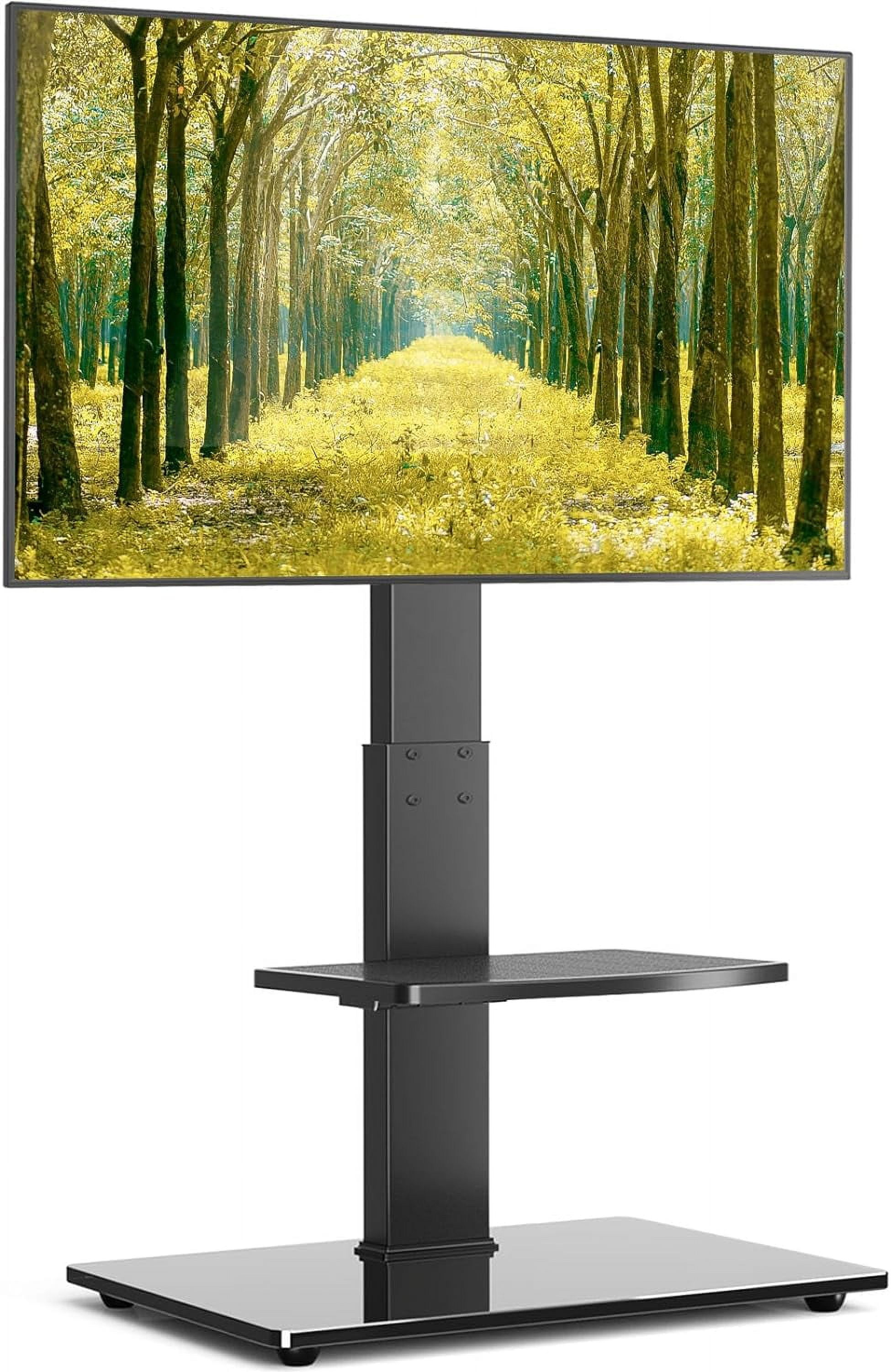 Reinforced Floor TV Stand with Mount, Height Adjustable TV Floor Stand ...