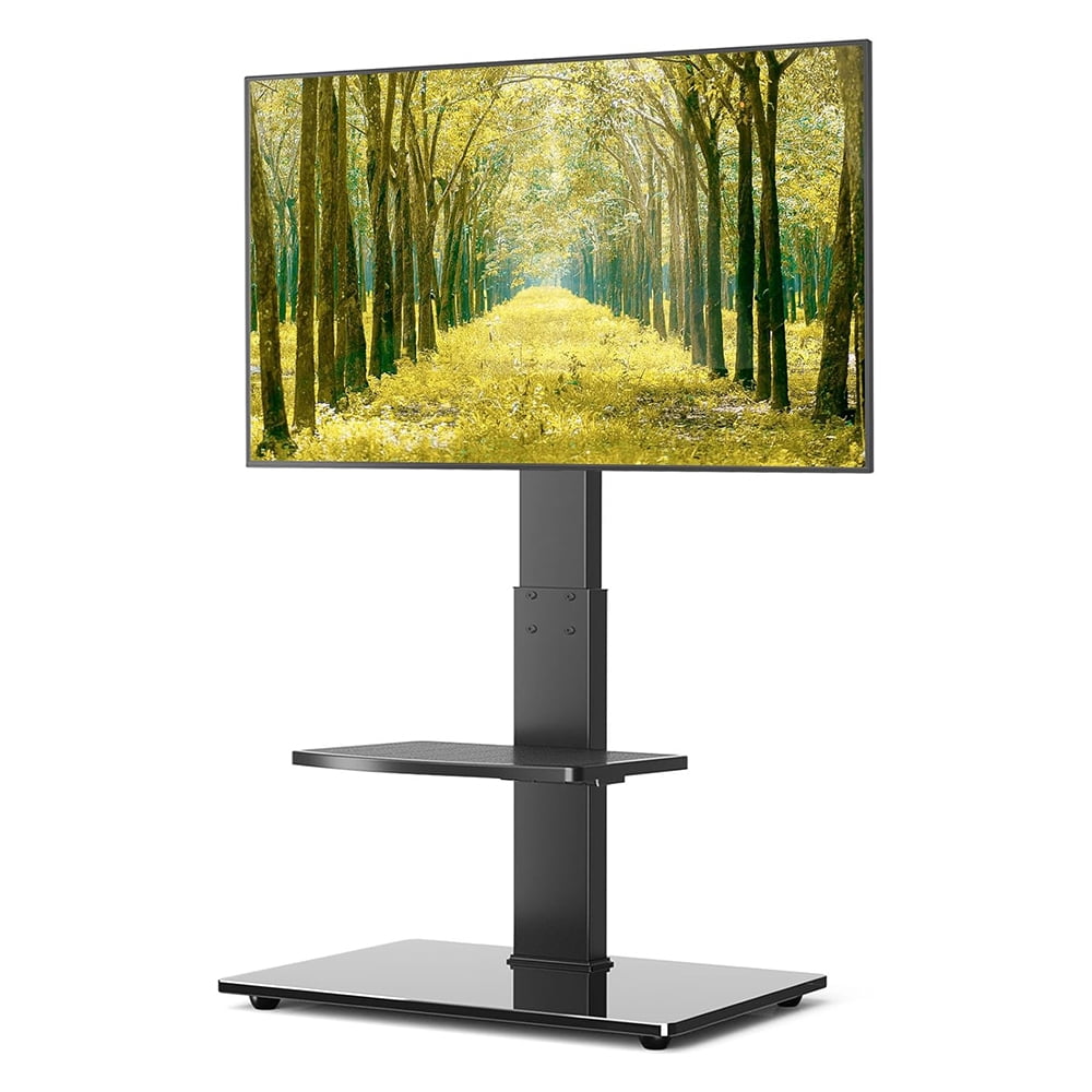 Reinforced Floor TV Stand with Mount, Height Adjustable TV Floor Stand ...