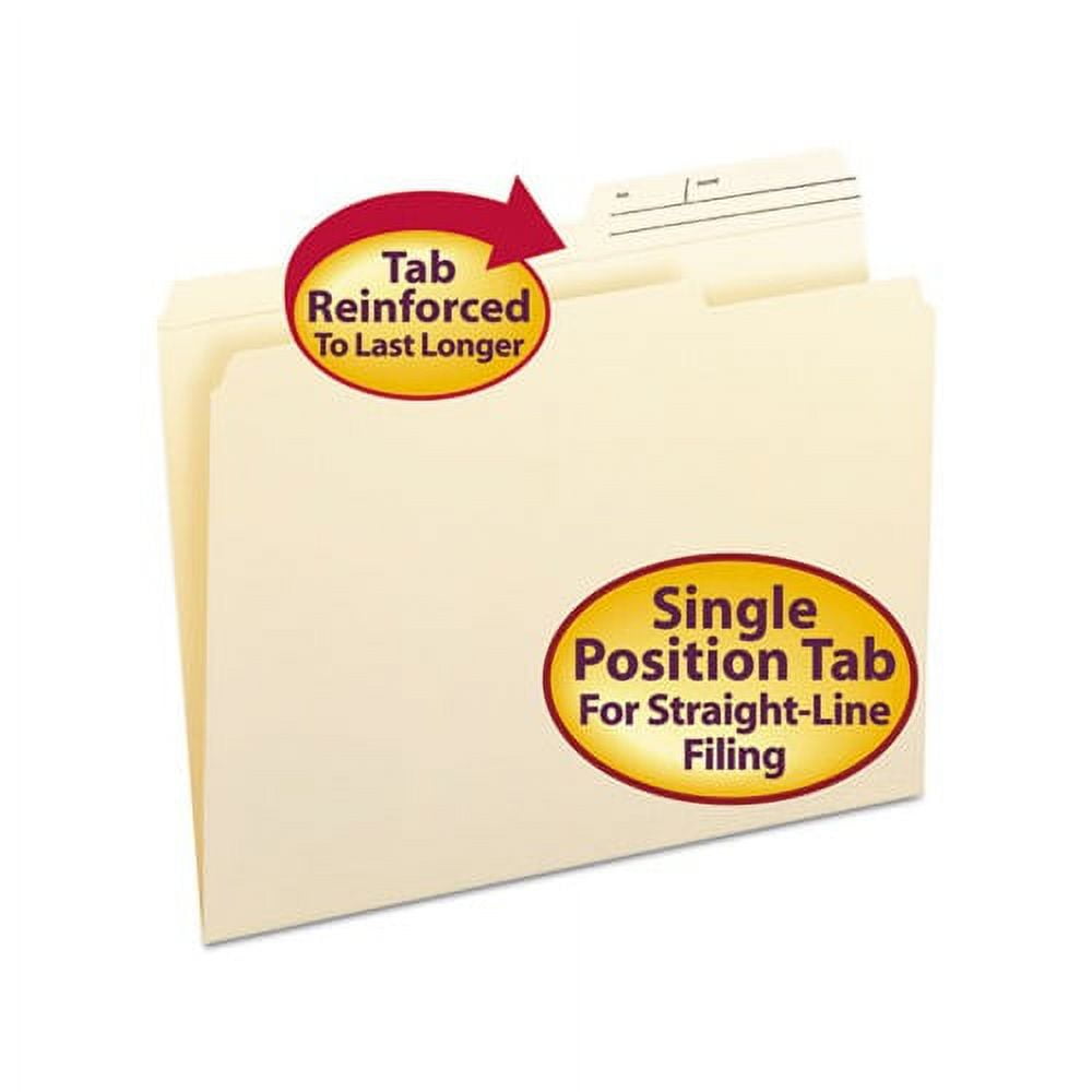 Reinforced Guide Height File Folders 2/5-Cut Printed Tab, Right of ...