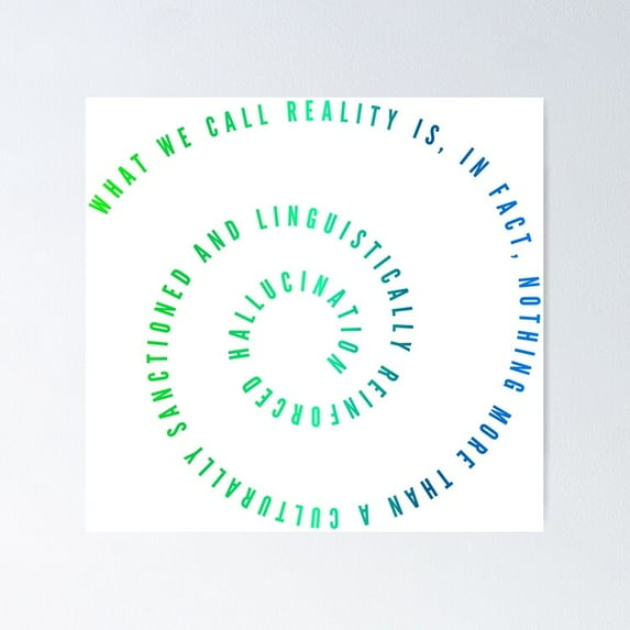 Reinforced Hallucination - Terance Mckenna Poster- Unframed Poster ...