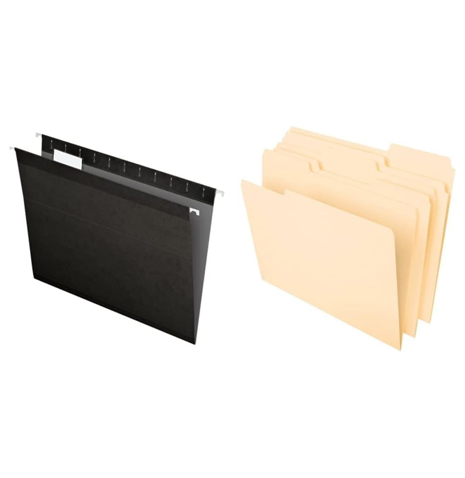 Reinforced Hanging File Folders and Classic Manila File Folders Bundle ...