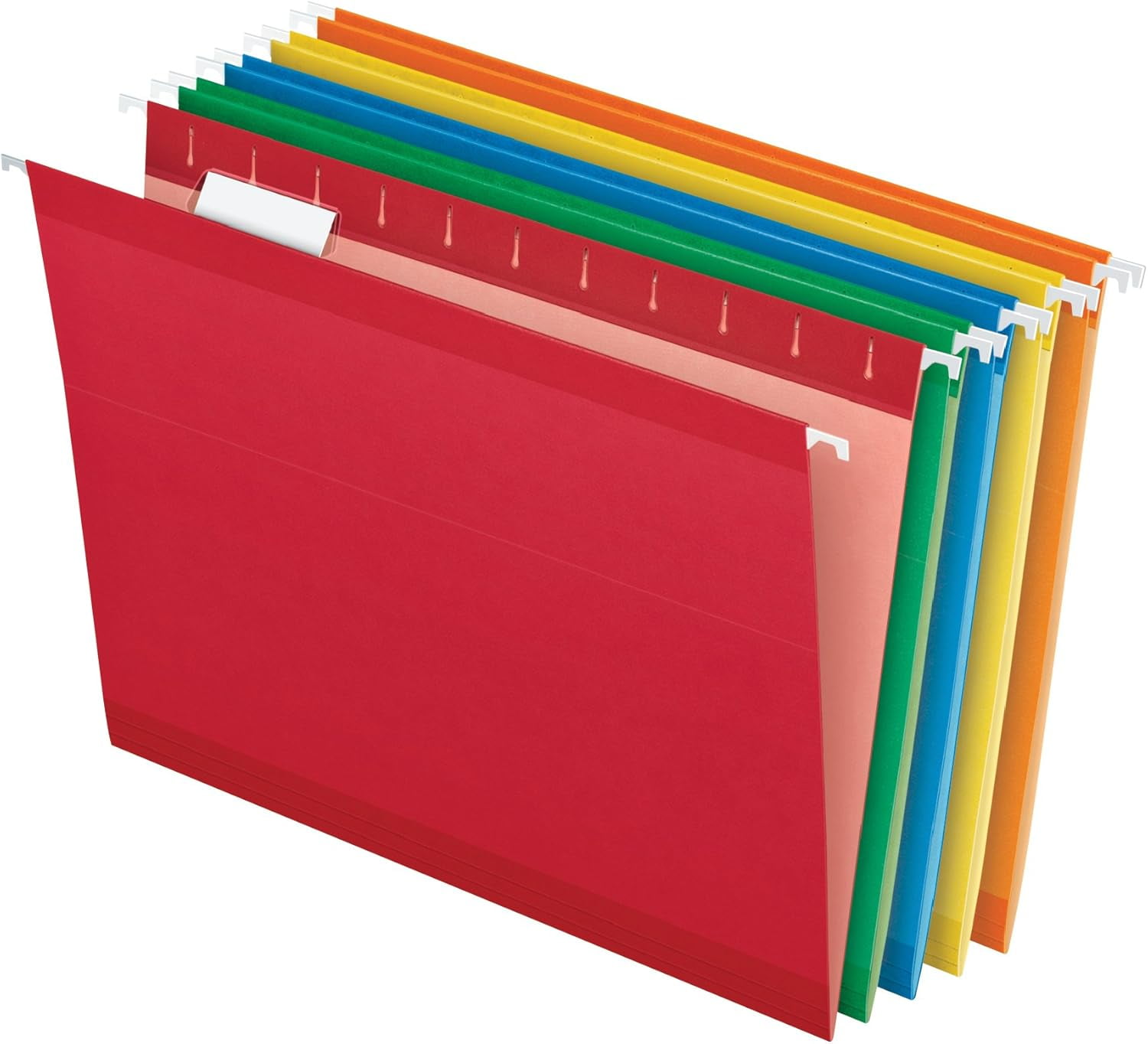 Reinforced Hanging Folders, Letter Size, Assorted Colors 1/5 Cut, Tabs and Inserts, 25 Per Box ...