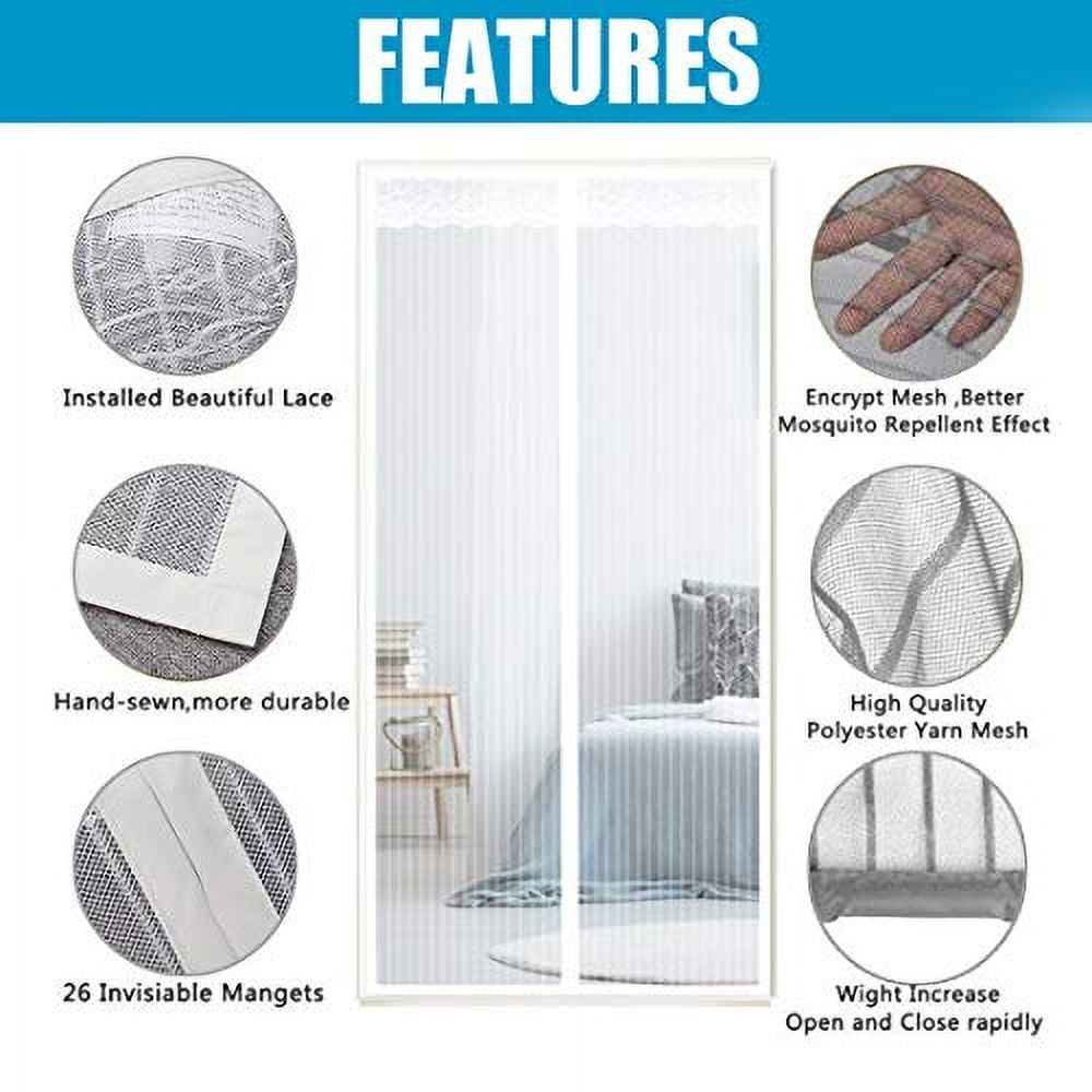 Reinforced Magnetic Window Screen Mesh Curtain with Magnets for Window ...