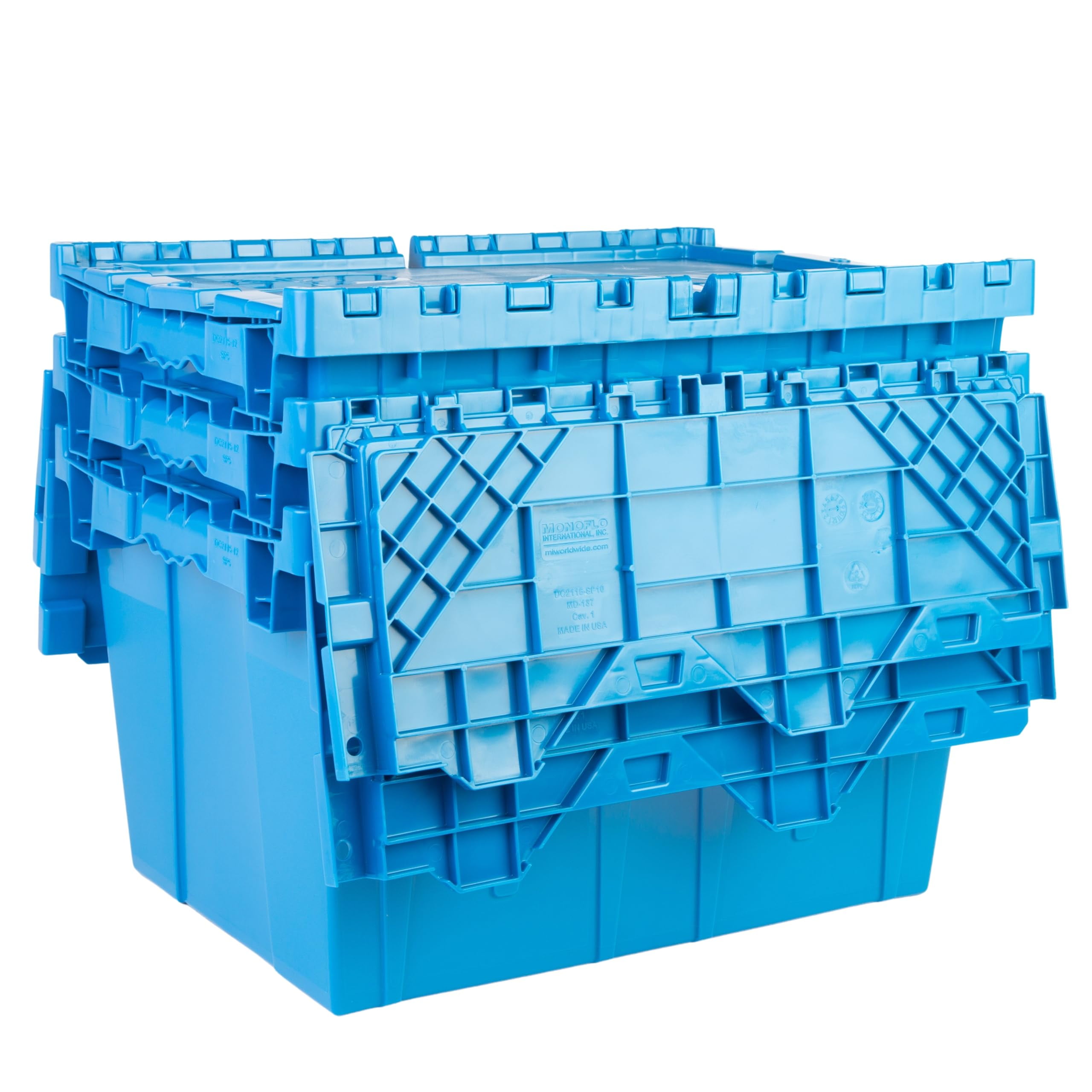 Reinforced Plastic Tote Container 3 Pack, Hudson Exchange 21.9 x 15.2 x ...