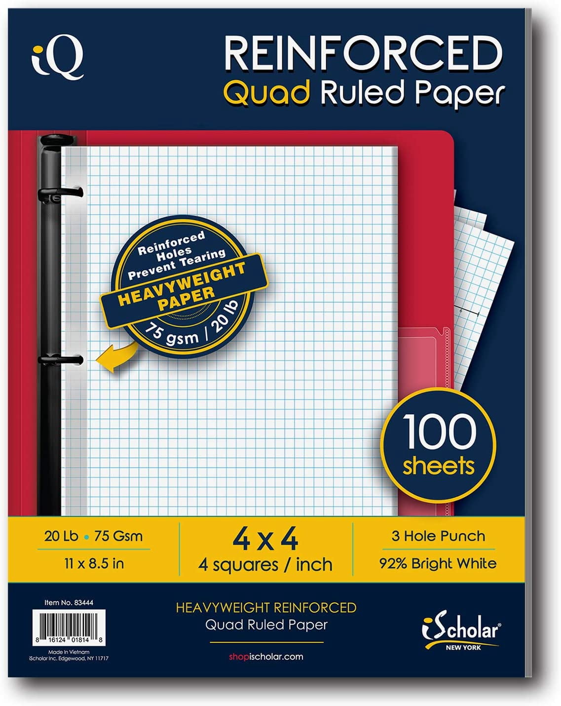 Reinforced Quad Filler Paper, 100 Sheets (83444) - Walmart.com