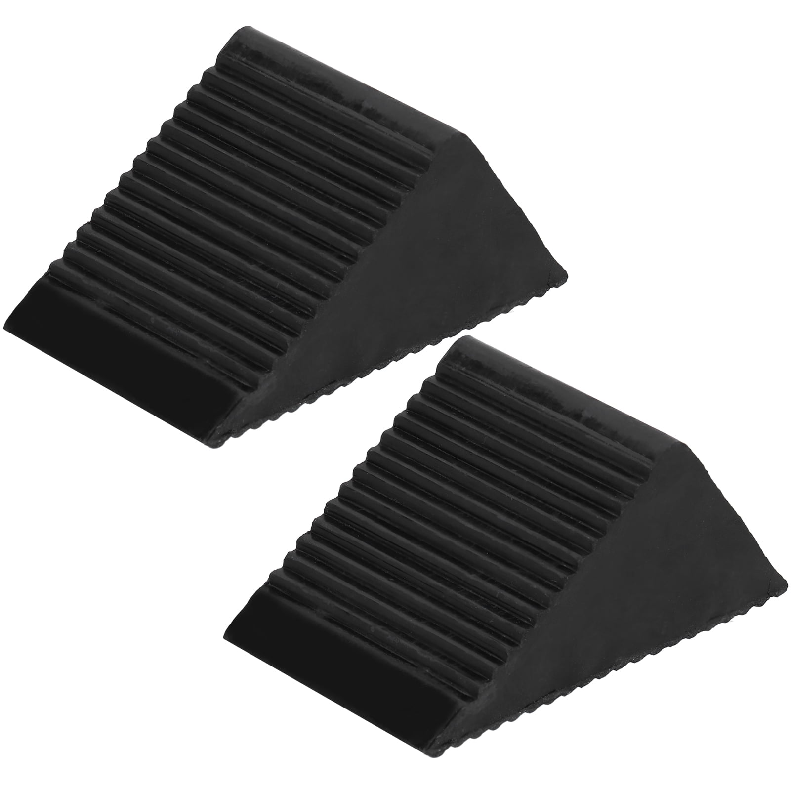 Sturdy Textured Triangular Wheel Chock With Reinforced Rubber Design ...