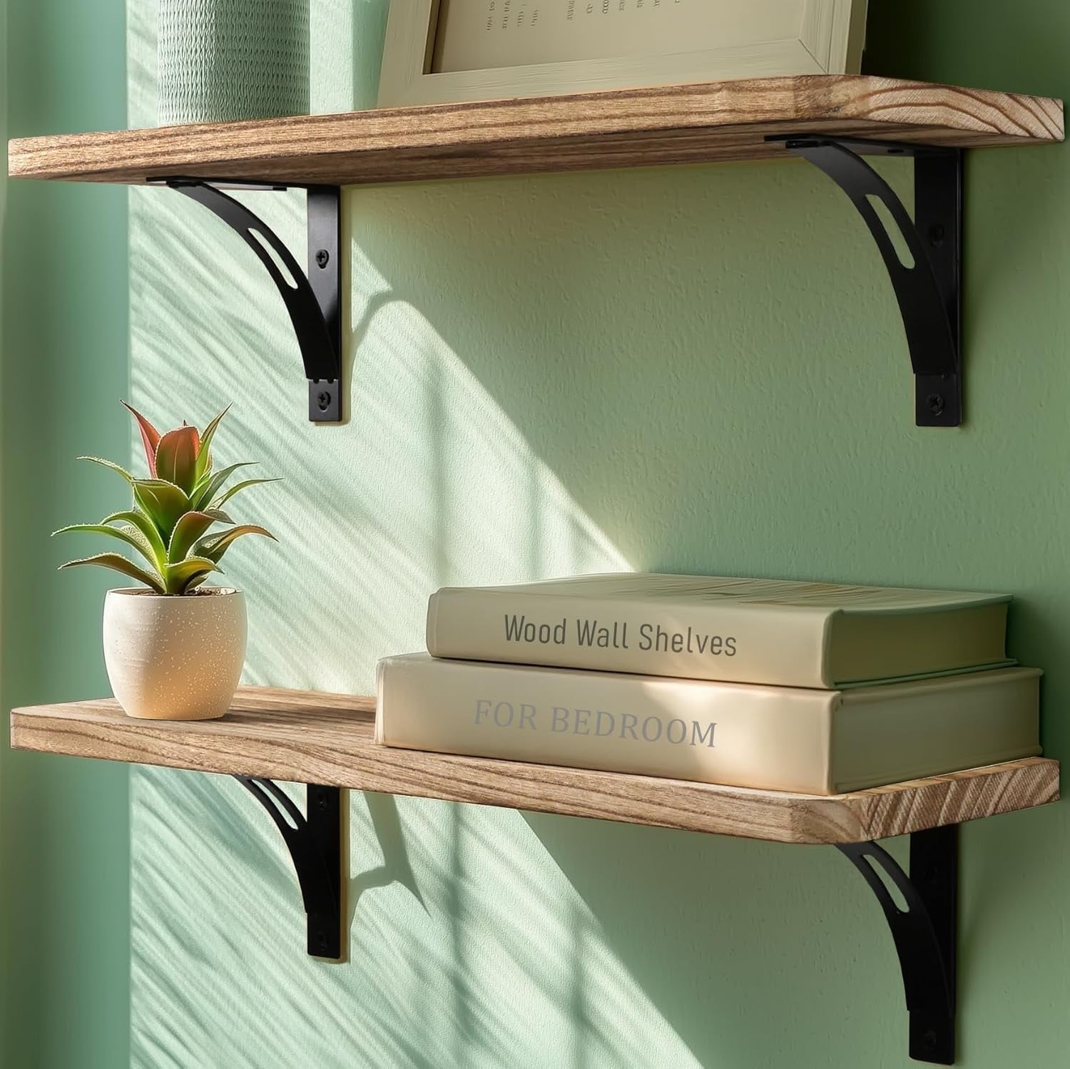 Reinforced Steel Bracket Room Shelves for Bedroom Wall - Easy to ...
