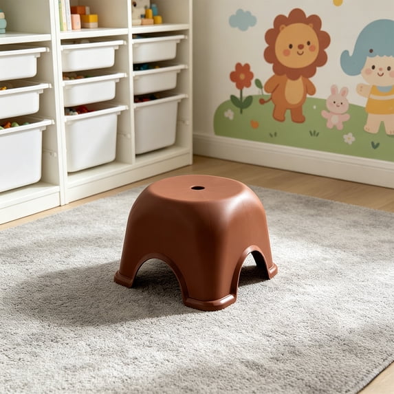 Reinforced Stepping Stool (9.4x9.4x5.9 Inch), Low Bathroom Stool in ...