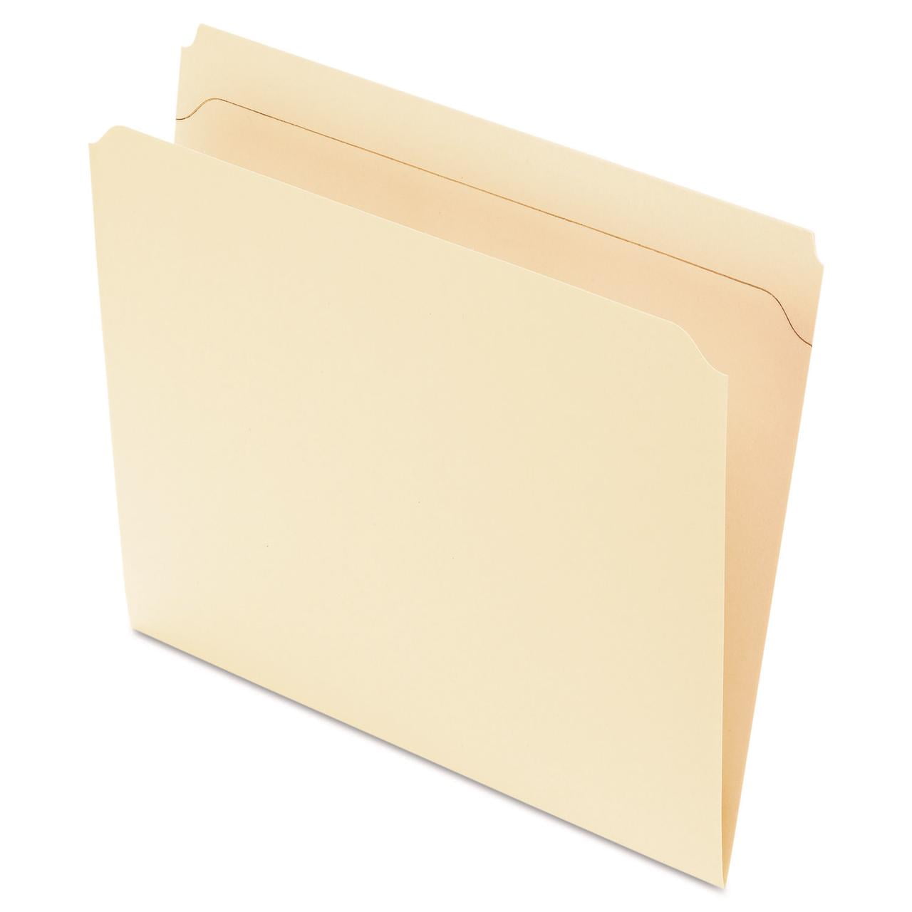 Reinforced Top File Folders, Straight Tab, Letter Size, Manila, 100/box ...