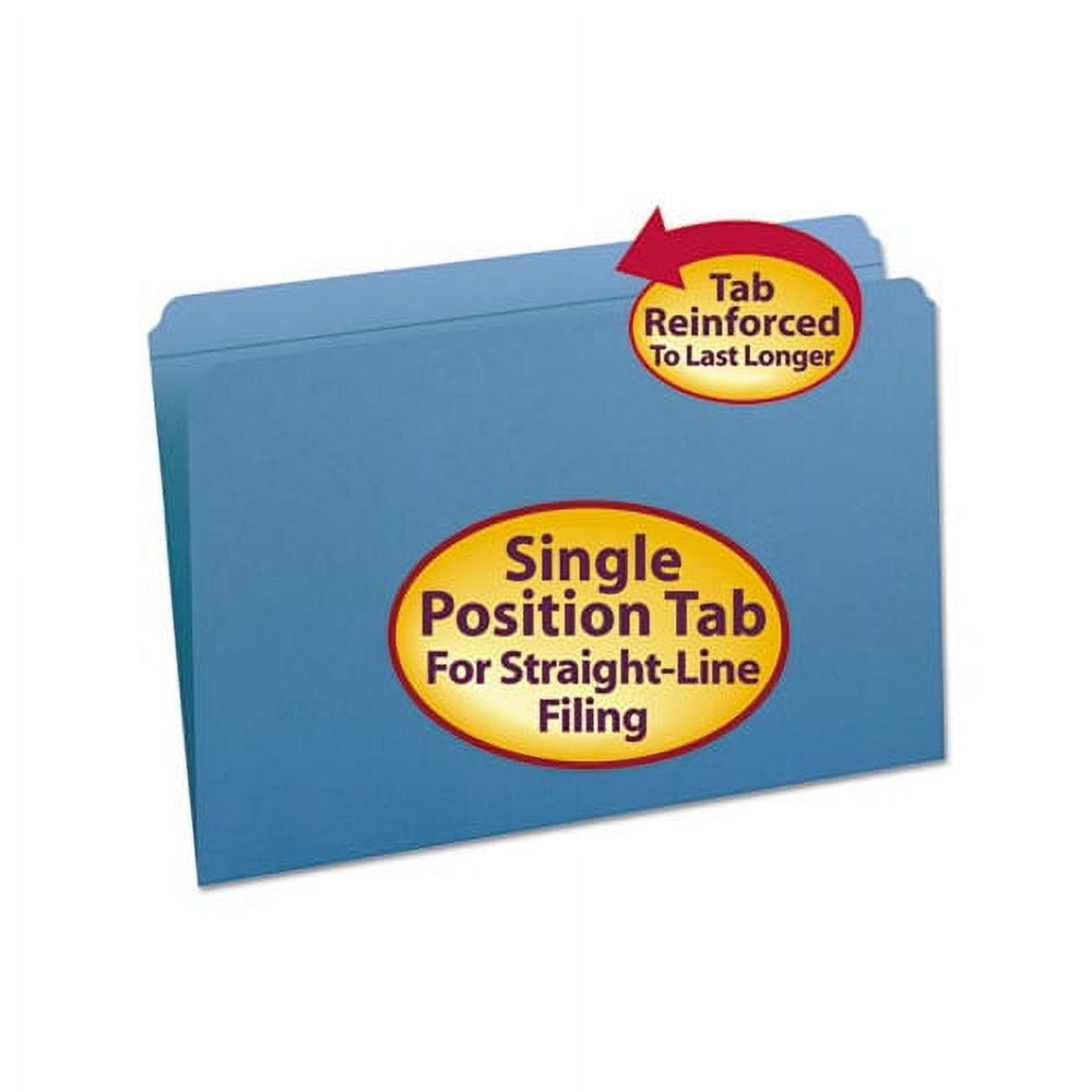 Reinforced Top Tab Colored File Folders Straight Tab, Legal Size, Blue ...