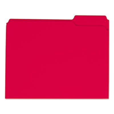 Reinforced Top-Tab File Folders, 1/3-Cut Tabs, Letter Size, Red, 100 ...