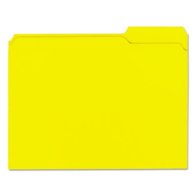 Reinforced Top-Tab File Folders, 1/3-Cut Tabs, Letter Size, Yellow, 100 ...