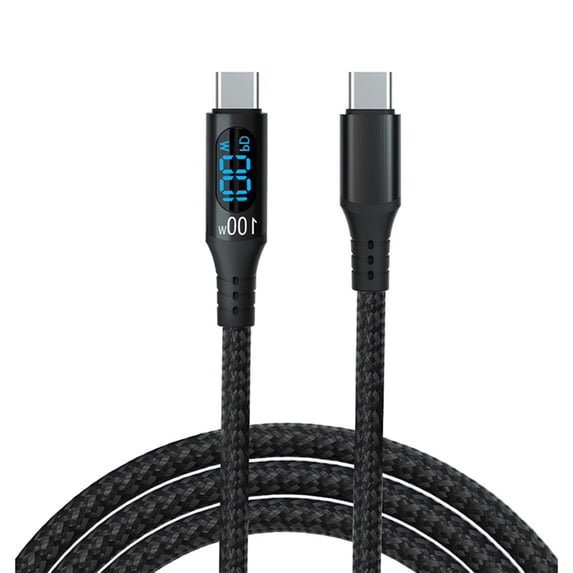 Reinforced Type C Cord 100W 5A Digital Power Monitor Braided Design for ...
