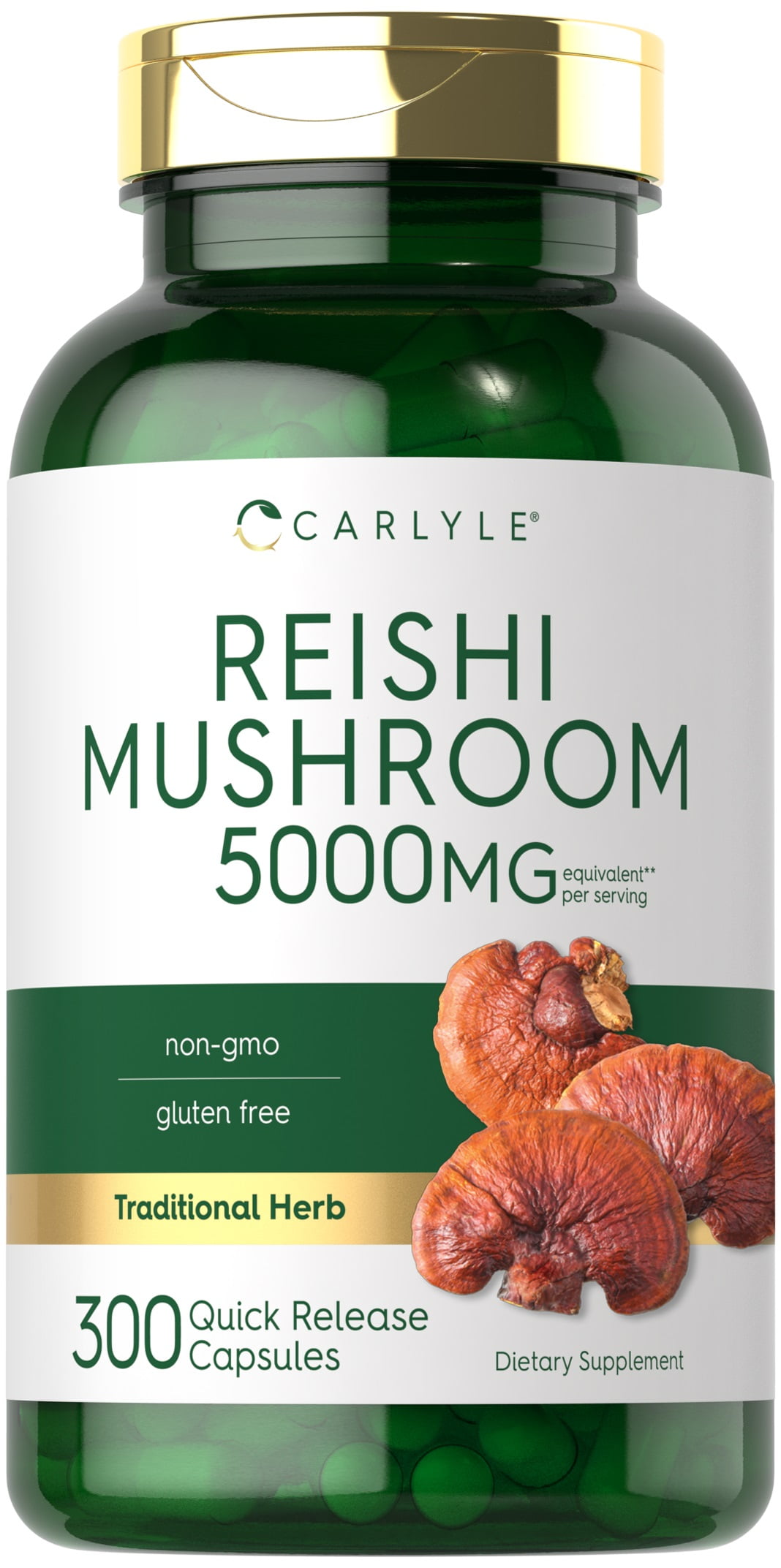 Reishi Mushroom Extract 5000mg | 300 Capsules | by Carlyle - Walmart.com