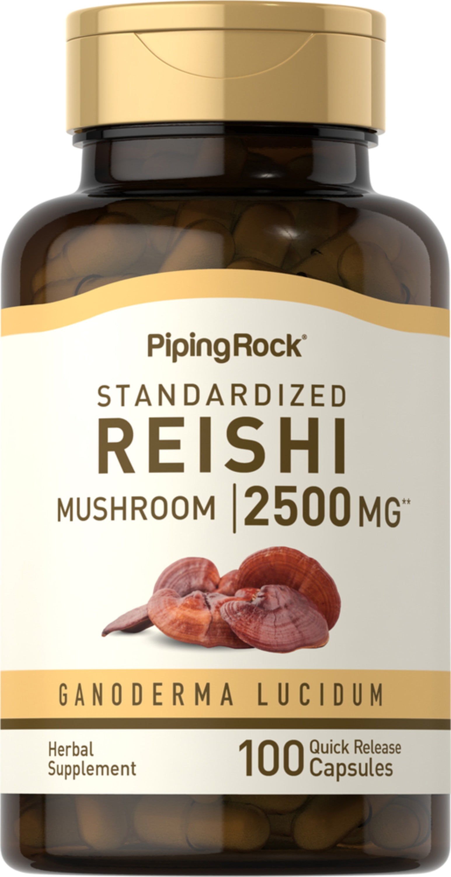 Piping Rock's Reishi Mushroom Health Vitamins | Pure Extract 500mg ...