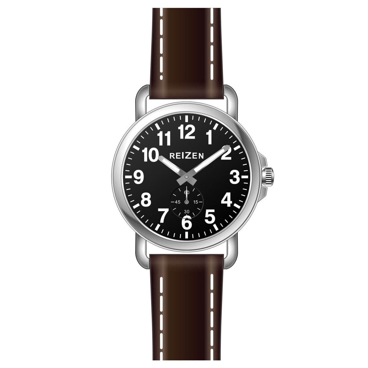 Reizen Mens Low Vision Watch- Black Face- Leather Band - Walmart.com